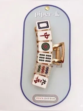 Piper K | Accessories | Nwt Piper K Crack Dot Bam Mahjong Tile Hair ...